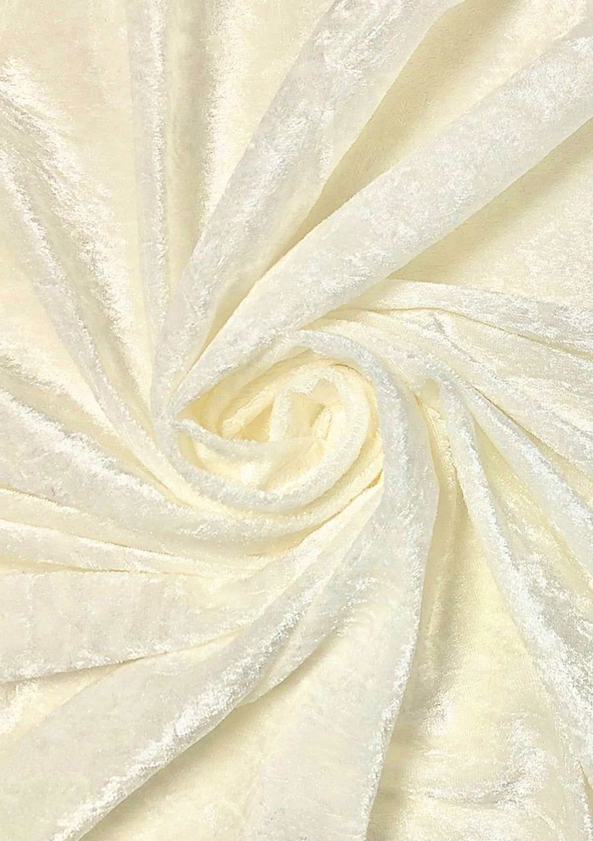 Cream Premium Crushed Velvet 1 Way Stretch Fabric Dress Craft Wedding