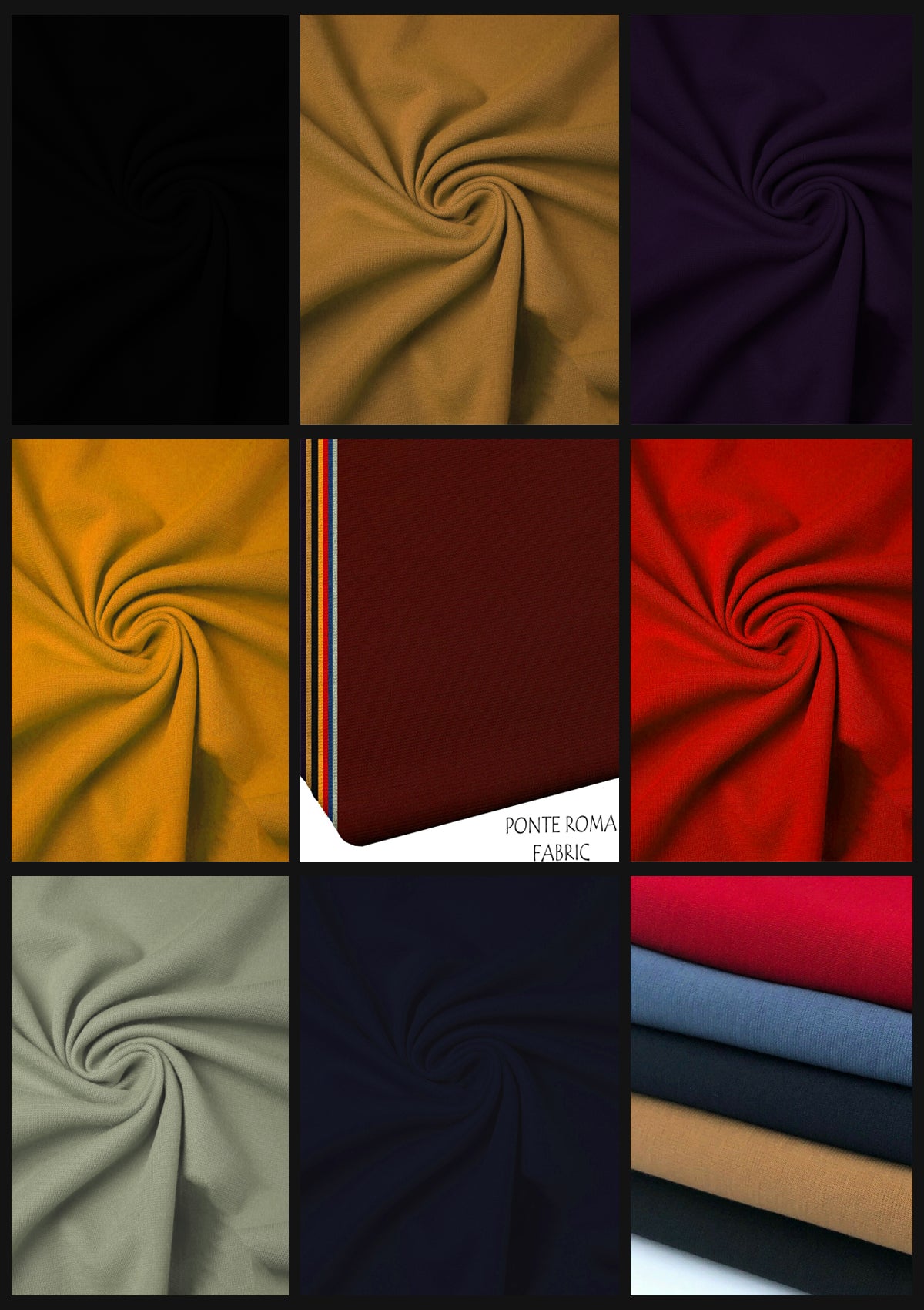 Ponte Roma Fabric 60" Luxury Jersey Knit Stretch Dressmaking Skirts Cr