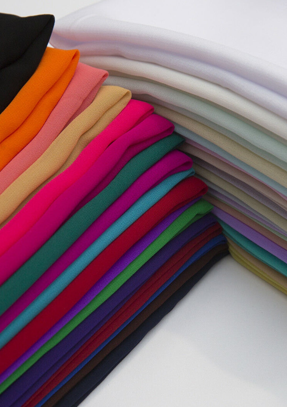 Premium Crepe Chiffon Dress Fabric Plain Dyed 44/45" Decoration,Craft