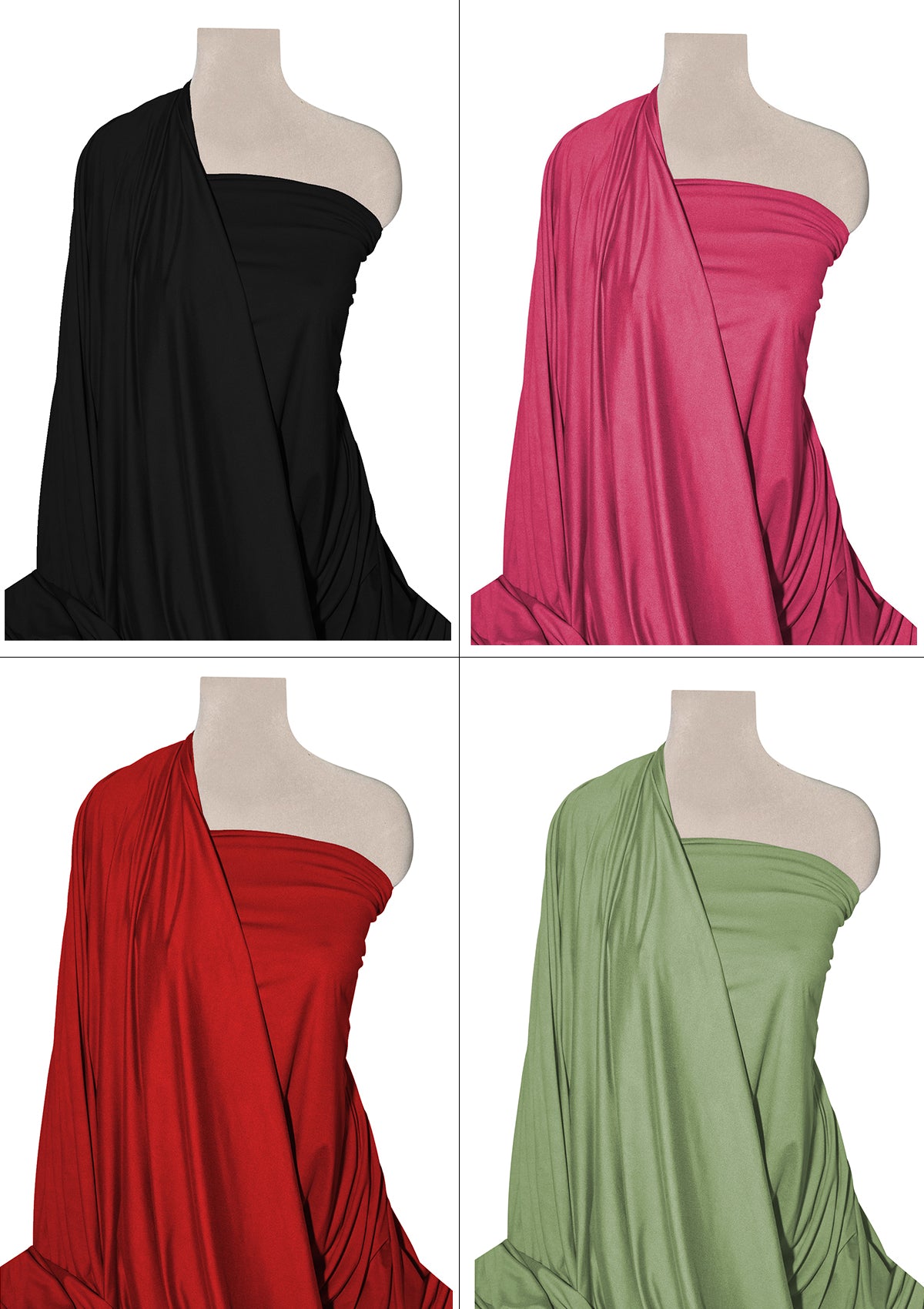 ITY Jersey Fabric Plain 60" Knit Spandex 4-Way Stretch Elastane Dressm